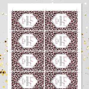 Editable Pink Leopard Party Favor Tag, Printable Leopard Print Birthday ...
