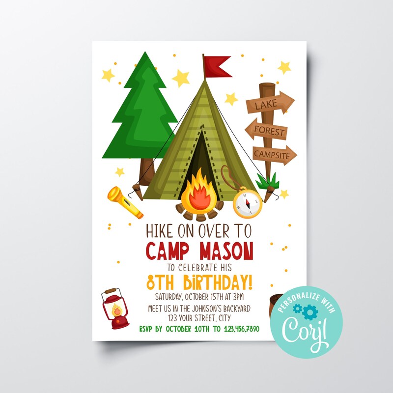 Camping Party Invitation - Etsy