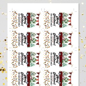 Editable Christmas Truck Gift Tag Template, Buffalo Check Christmas ...