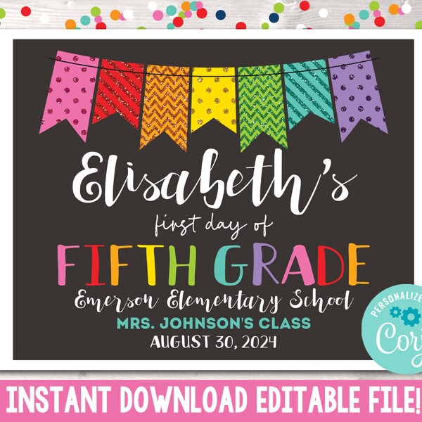 5th Grade Sign - Etsy