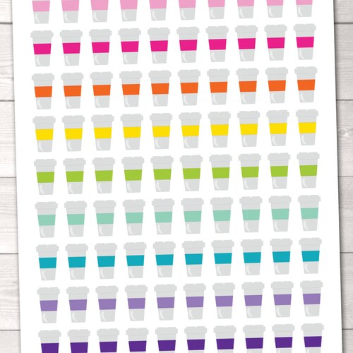 Coffee Mug Icon Digital Clipart in Rainbow Colors Instant | Etsy