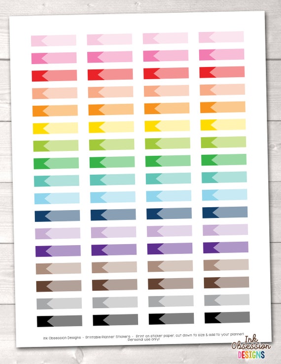 Ombre Labels Instant Download Printable Planner Sticker PDF | Etsy