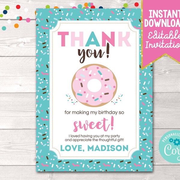 Donut Thank You - Etsy