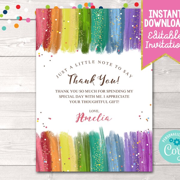 Rainbow Thank You - Etsy