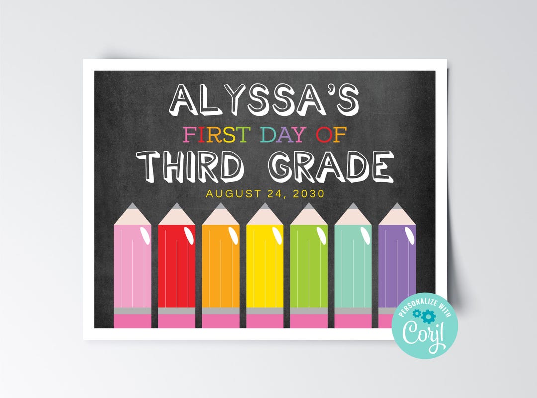 Editable First Day of School Sign Photo Prop, Instant Download ...