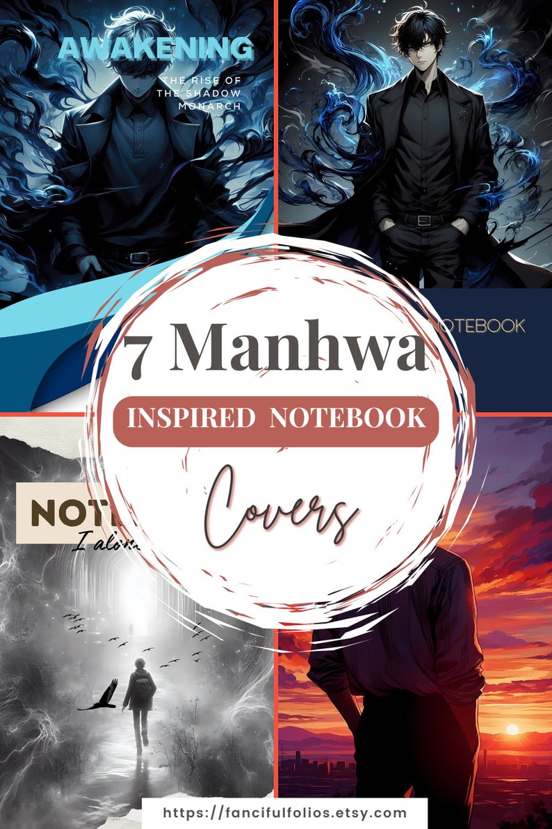 Notebook Covers Manhwa Inspired Designs POD Unique Personalized Gifts ...
