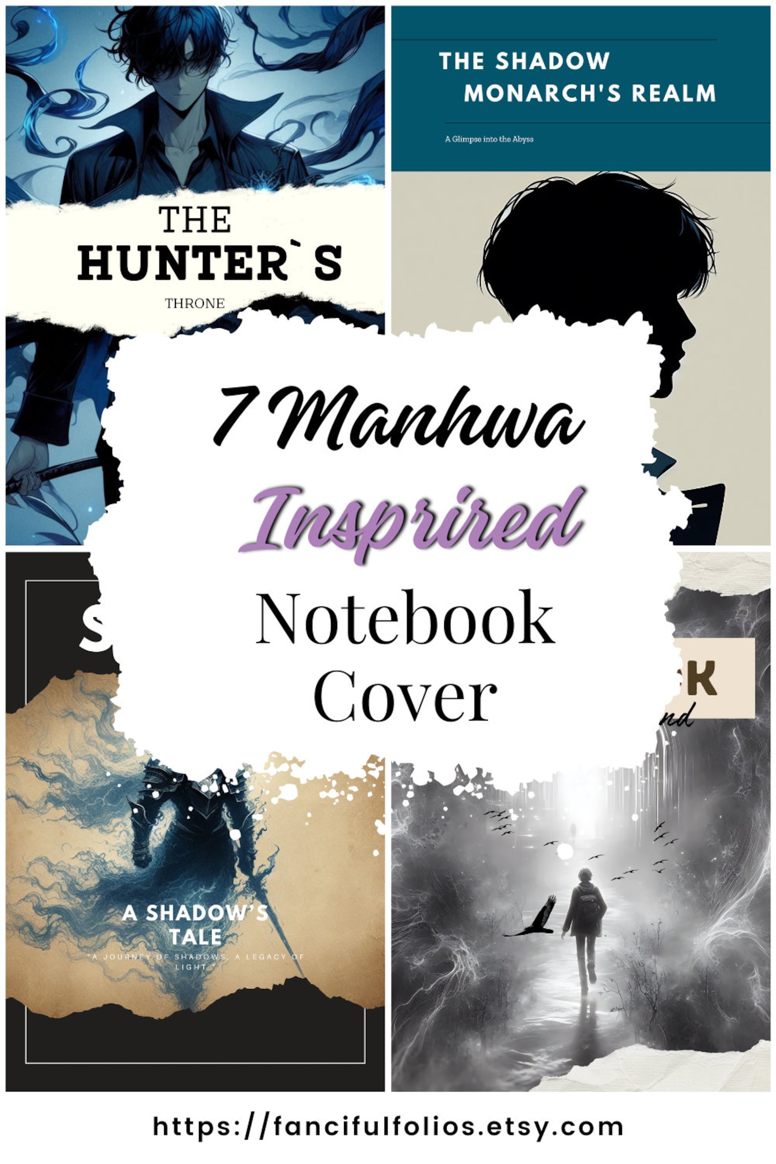 Notebook Covers Manhwa Inspired Designs POD Unique Personalized Gifts ...