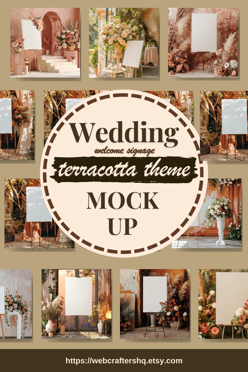 24 Realistic Welcome Sign Mockup Terracotta Themed Wedding Boho ...