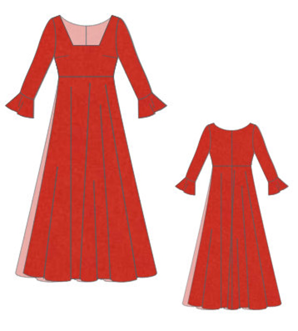 Renaissance Dress Pattern With Waist Belt/ Renaissance Costume Dress ...