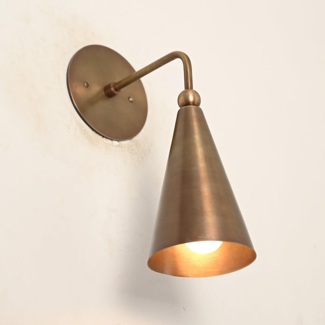 Mid-century Modern Wall Sconces With Raw Brass Finish and Sputnik ...