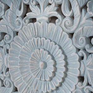 Handmade Bed Headboard - Wooden Wall Decor With Balinese and Mandala ...