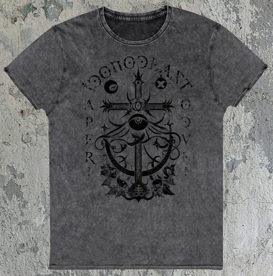 Iconoclast Aperi Oculi Denim T-shirt, Open Your Eyes Leviathan Cross ...