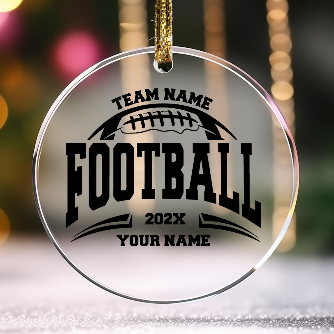 Football Team Ornament, Custom Football Name Ornament, Football Fan ...