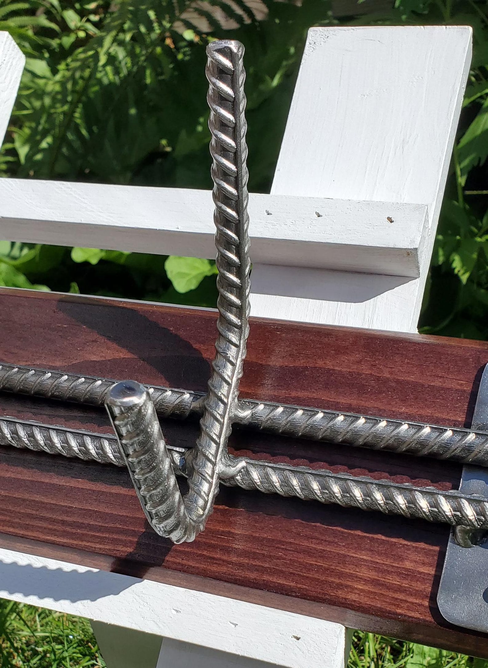 Industrial Style Coat Rack- 4 Hook Double Rebar With Pine Backboard - Etsy