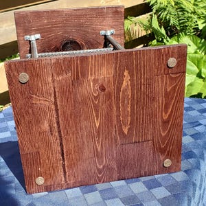 Four Bottle Wine Rack - Handcrafted From Polished Rebar W/ Stained Pine ...