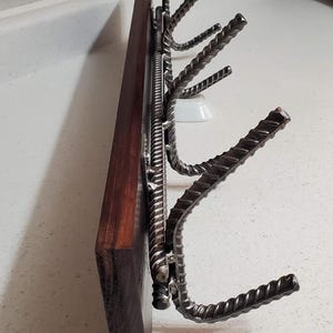 Industrial Style Coat Rack- 4 Hook Double Rebar With Pine Backboard - Etsy
