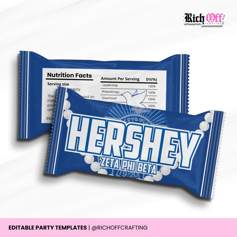 Zeta Phi Beta Party Favor Templates, Editable Canva Chip Bag Wrappers ...