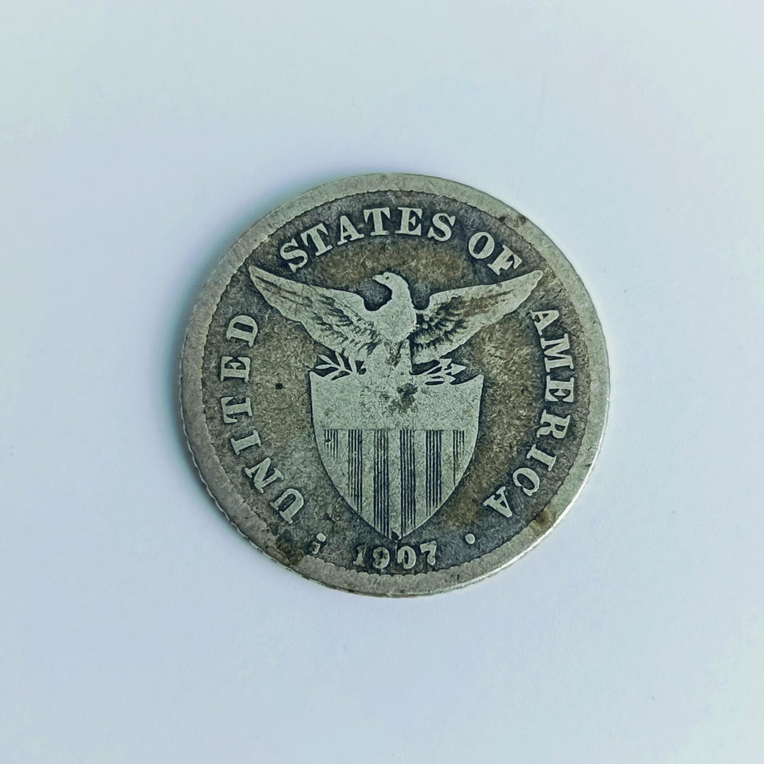 1907 USPI Filipinas 20 Centavos: Vintage Silver Coin - Etsy