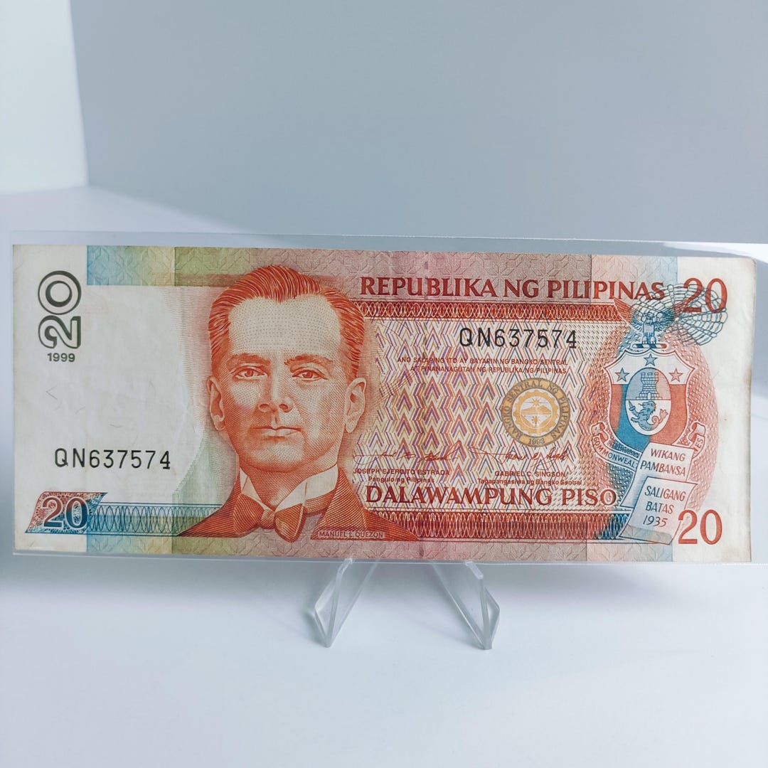 1999 Philippines 20 Piso Banknote: Estrada-singson, Serial #QN637574 ...