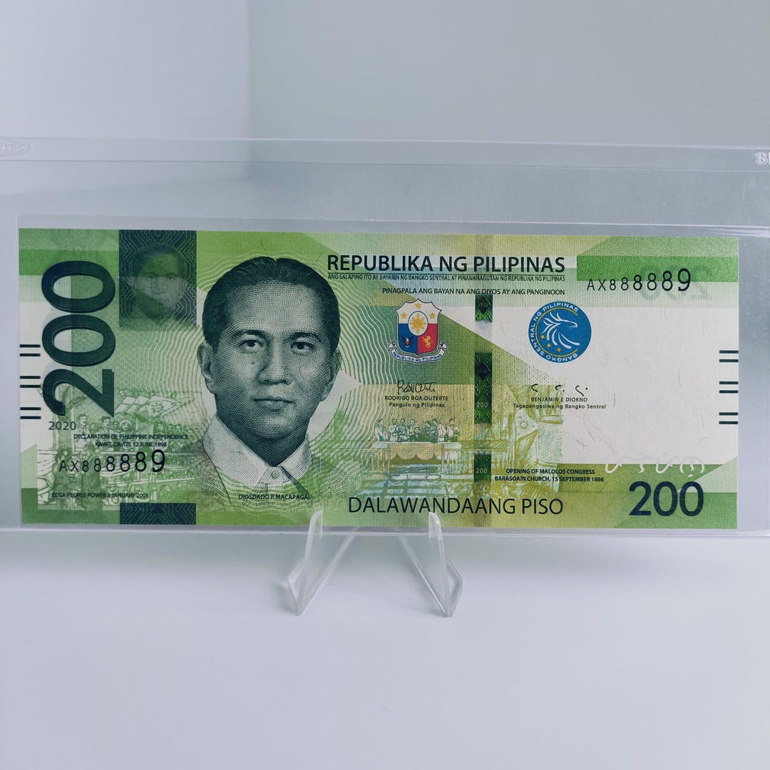 2020 Philippines 200 Piso Banknote: Lucky Serial Number AX888889 - Etsy