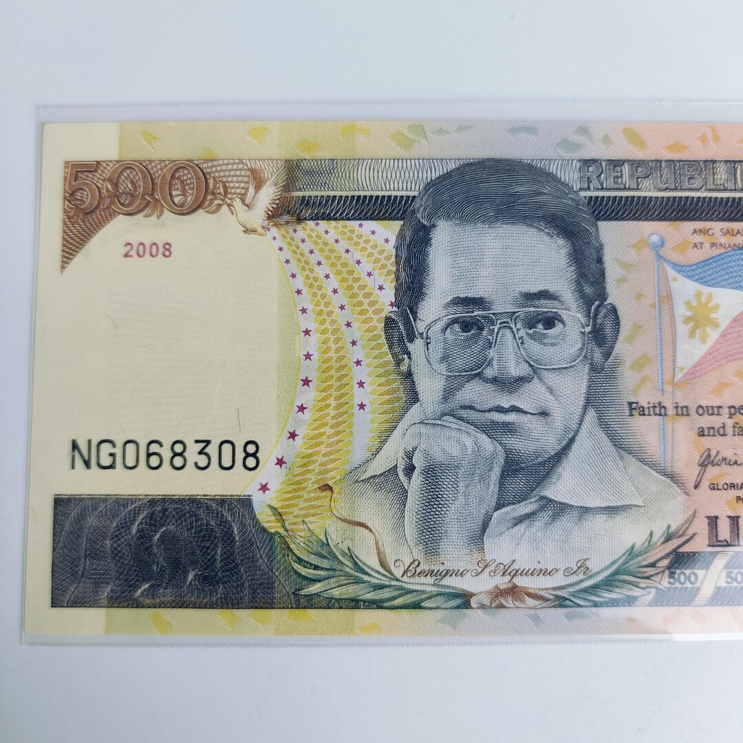 Philippines 500 Peso Banknote: 2008 Arroyo-tetangco, Uncirculated ...