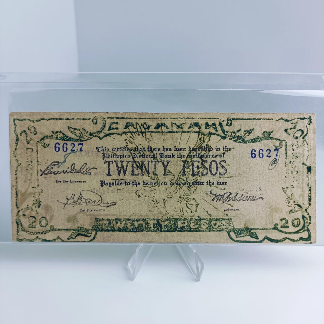 1940s Philippines 20 Pesos Guerilla Banknote: Cagayan Emergency Money ...