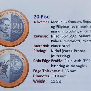 2020 Philippines 20 Pesos Coin: Manuel Quezon, Uncirculated - Etsy