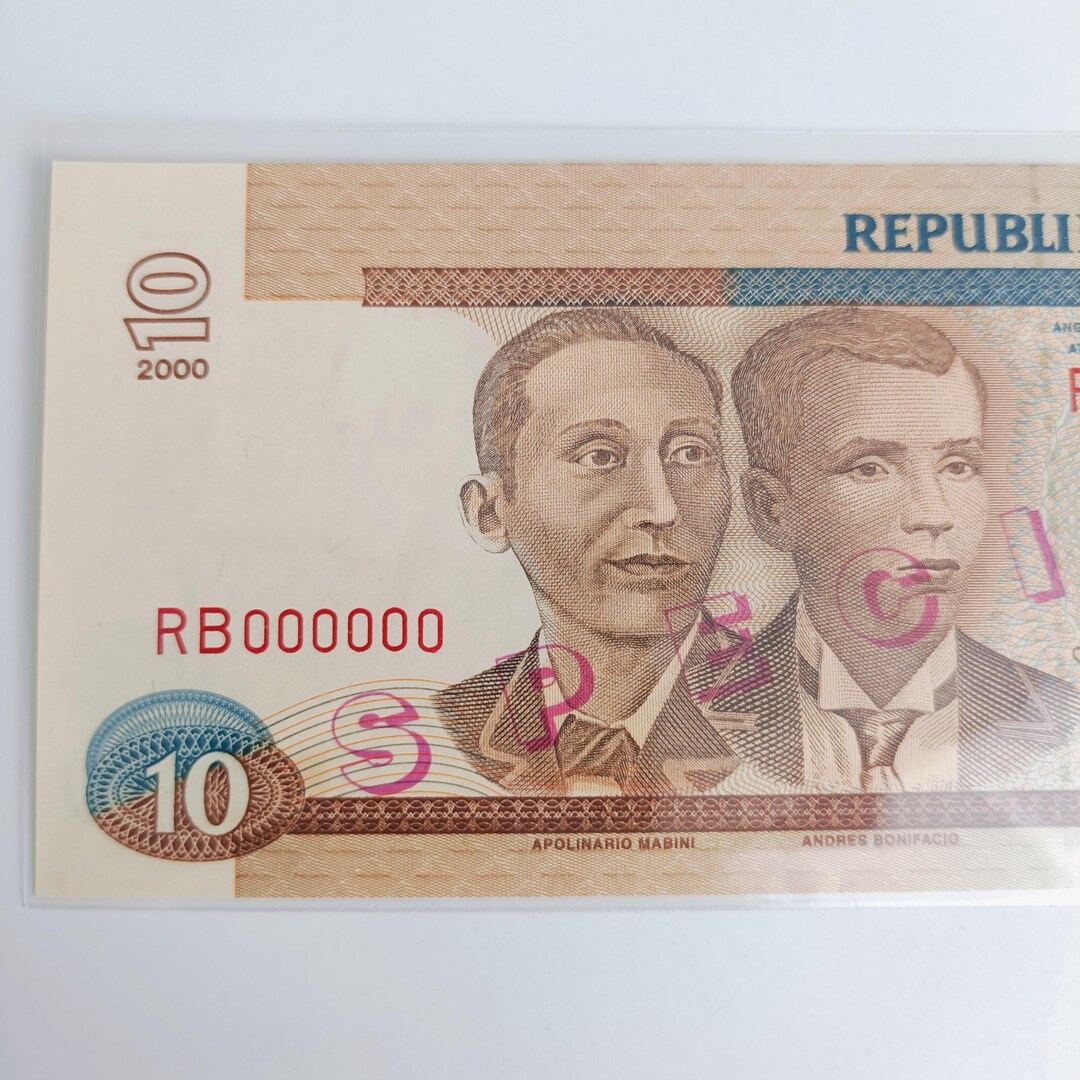 Specimen Genuine Philippines 10 Pesos Banknote 2000 Estrada ...