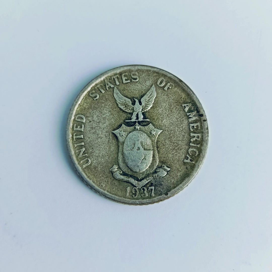 1937 Filipinas 20 Centavos: USPI Vintage Silver Coin - Etsy