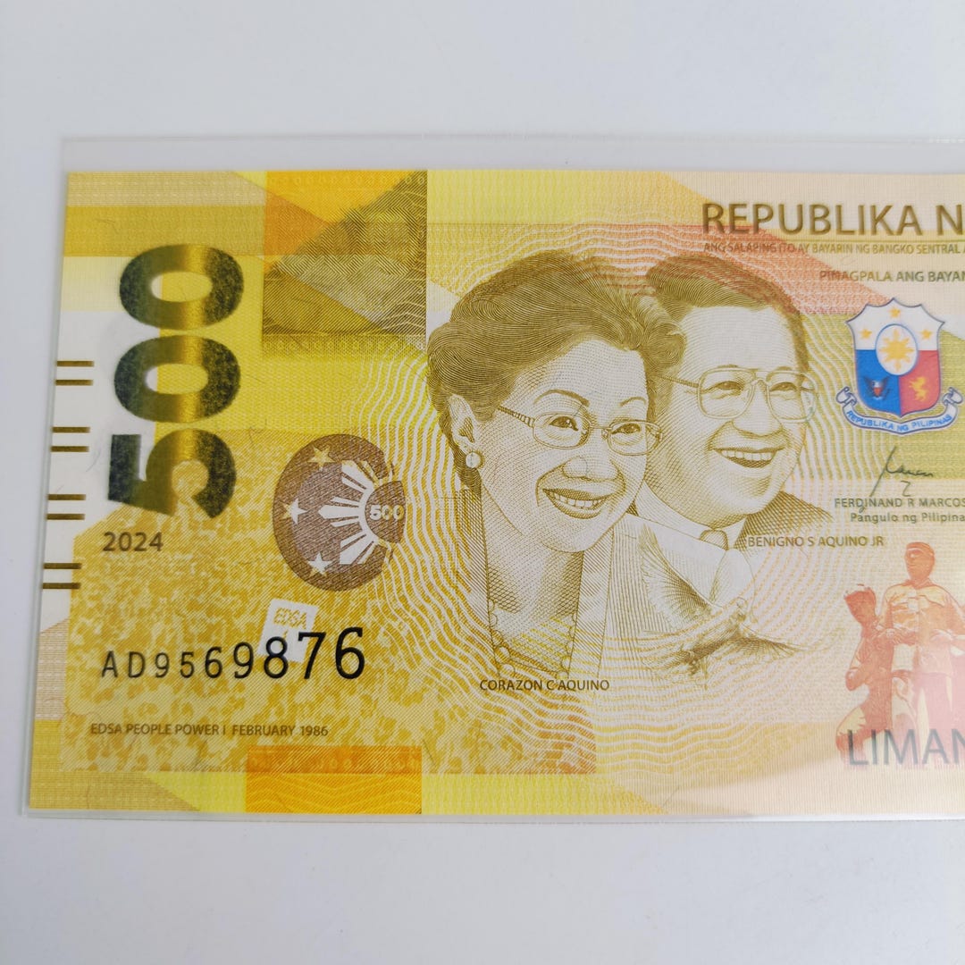 Philippines 500 Paper Money: 2024 Marcos BBM, Fancy Serial 9876 - Etsy