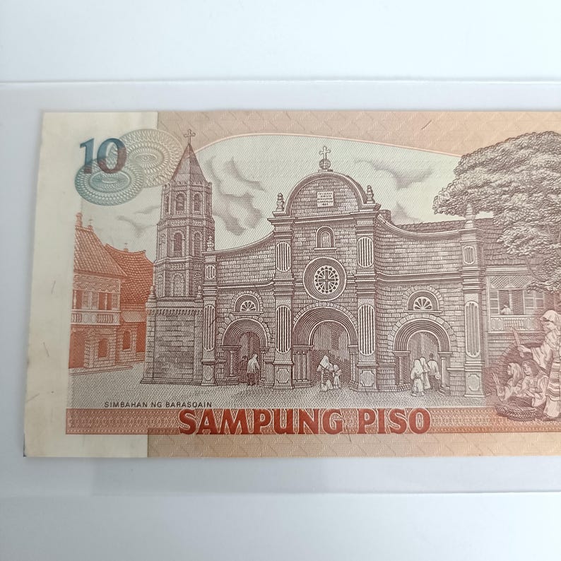 1985 Philippines 10 Pesos Banknote: Ramos-cuisa Design, Apolinario ...