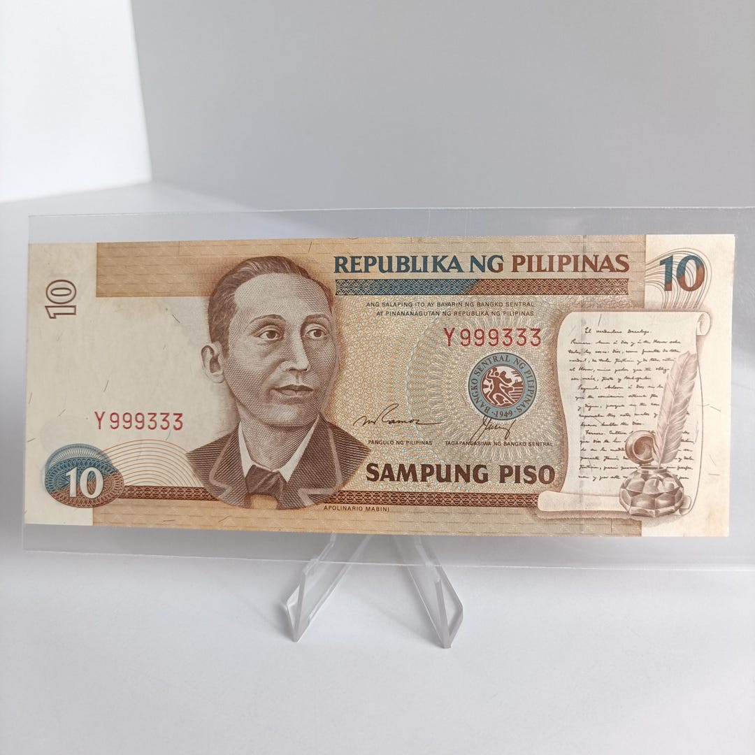 1985 Philippines 10 Pesos Banknote: Ramos-cuisa Series, Collectible ...