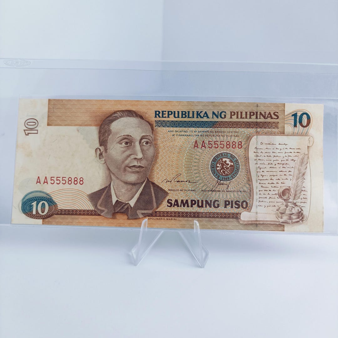 1985 Philippines 10 Pesos Banknote: Ramos-cuisa, Apolinario Mabini - Etsy