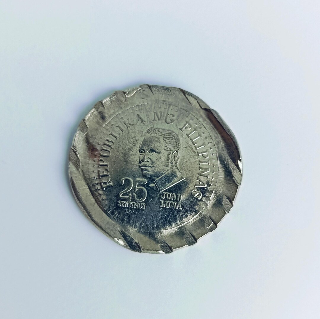 1970-80s 25C Peso Waffle Error Coin - Philippines Ang Bagong Lipunan ...