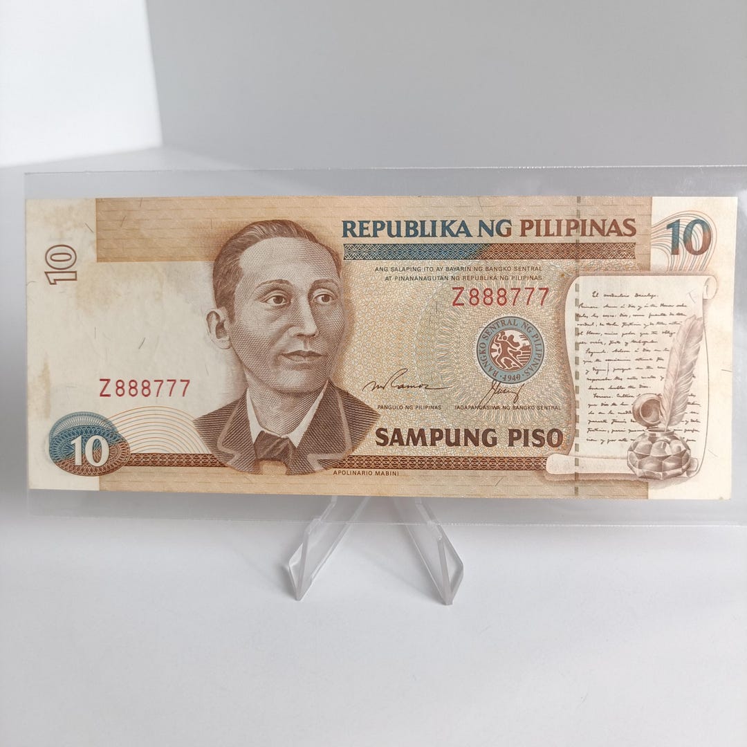 1985 Philippines 10 Pesos Banknote: Ramos-cuisa Series, Collectible ...