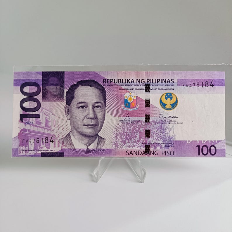 Error Banknote Low Alignment Cut Philippines 100 Pesos Year 2023 Marcos ...