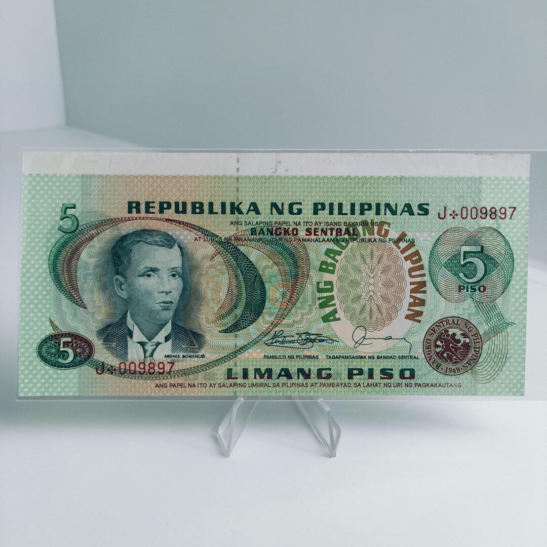 1978 Philippines 5 Piso Miscut Banknote - Marcos Era Novelty Note - Etsy