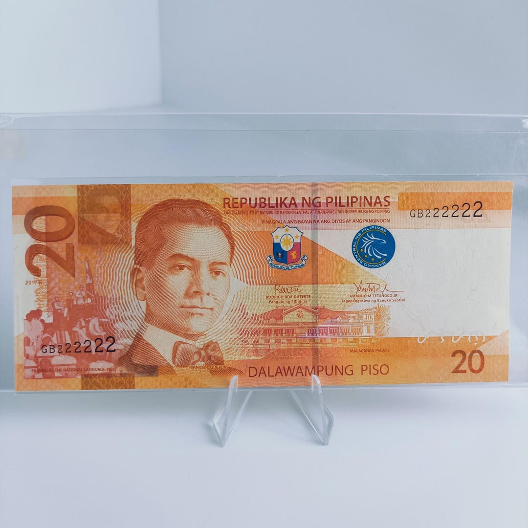 GB222222 2017F Duterte Tetangco 20 Philippines Pesos Solid Number Fancy ...