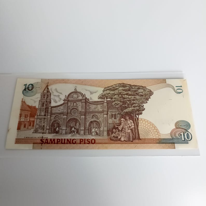 1985 Philippines 10 Pesos Banknote: Ramos-cuisa Design, Apolinario ...