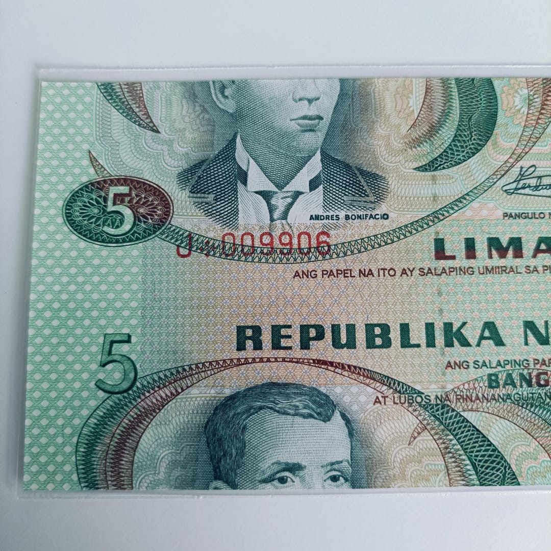 Philippines 5 Peso Miscut Banknote, 1978 Error Note, Marcos Era - Etsy