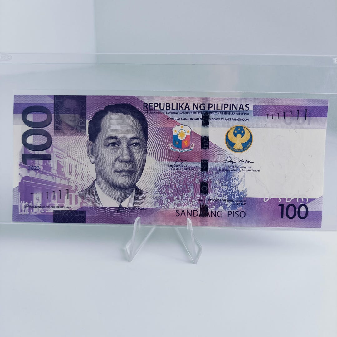 T111111 2023 Solid Serial 100 Pesos Philippines Marcos - Medalla New ...