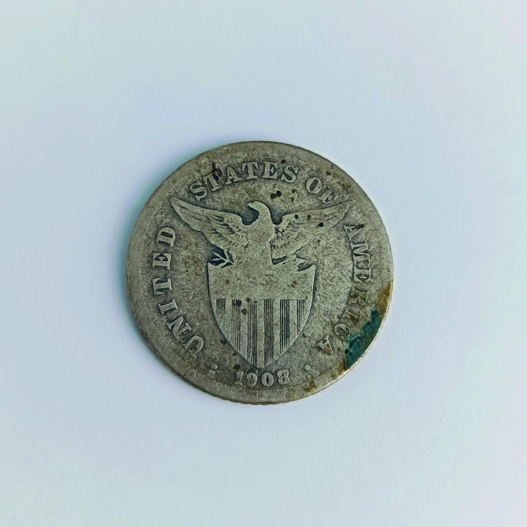 1908 USPI Filipinas 20 Centavos: Vintage Silver Coin - Etsy