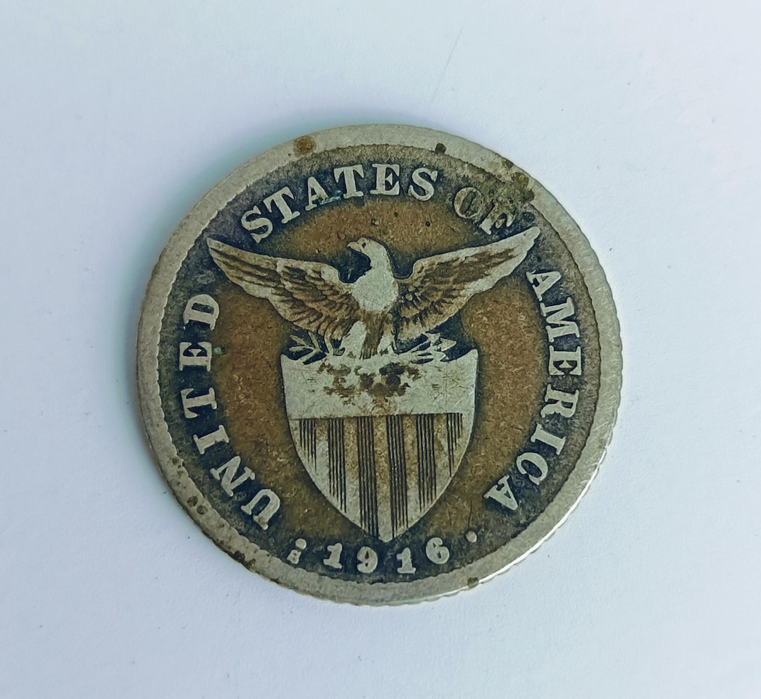 1916 USPI Filipinas 20 Centavos: Vintage Silver Coin - Etsy