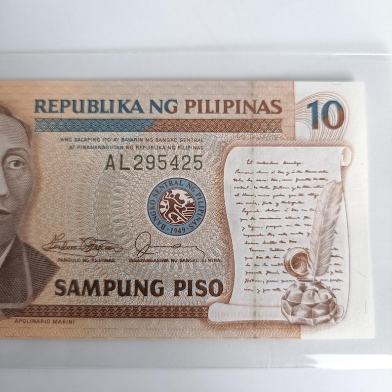 1985 Philippines 10 Marcos - Fernandez First Issue New Design Series ...