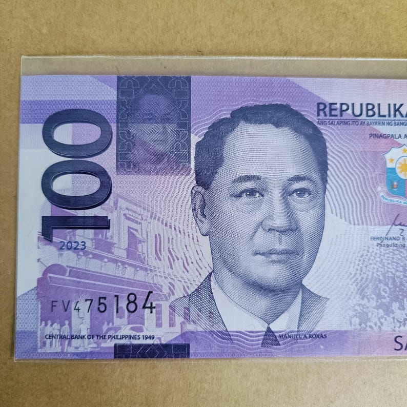 Error Banknote Low Alignment Cut Philippines 100 Pesos Year 2023 Marcos ...