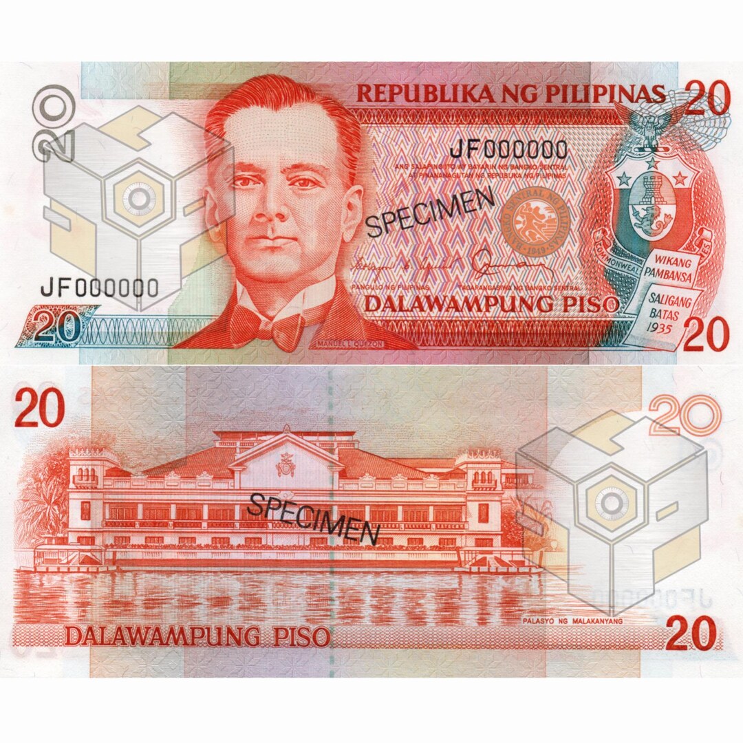 1987 Philippine 20 Peso Specimen Banknote – High-definition Scan ...