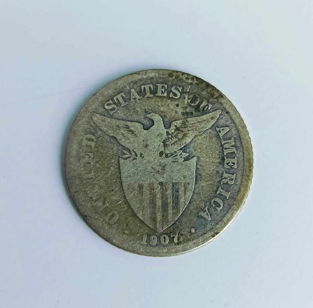 1907 USPI Filipinas 20 Centavos: Vintage Silver Coin - Etsy