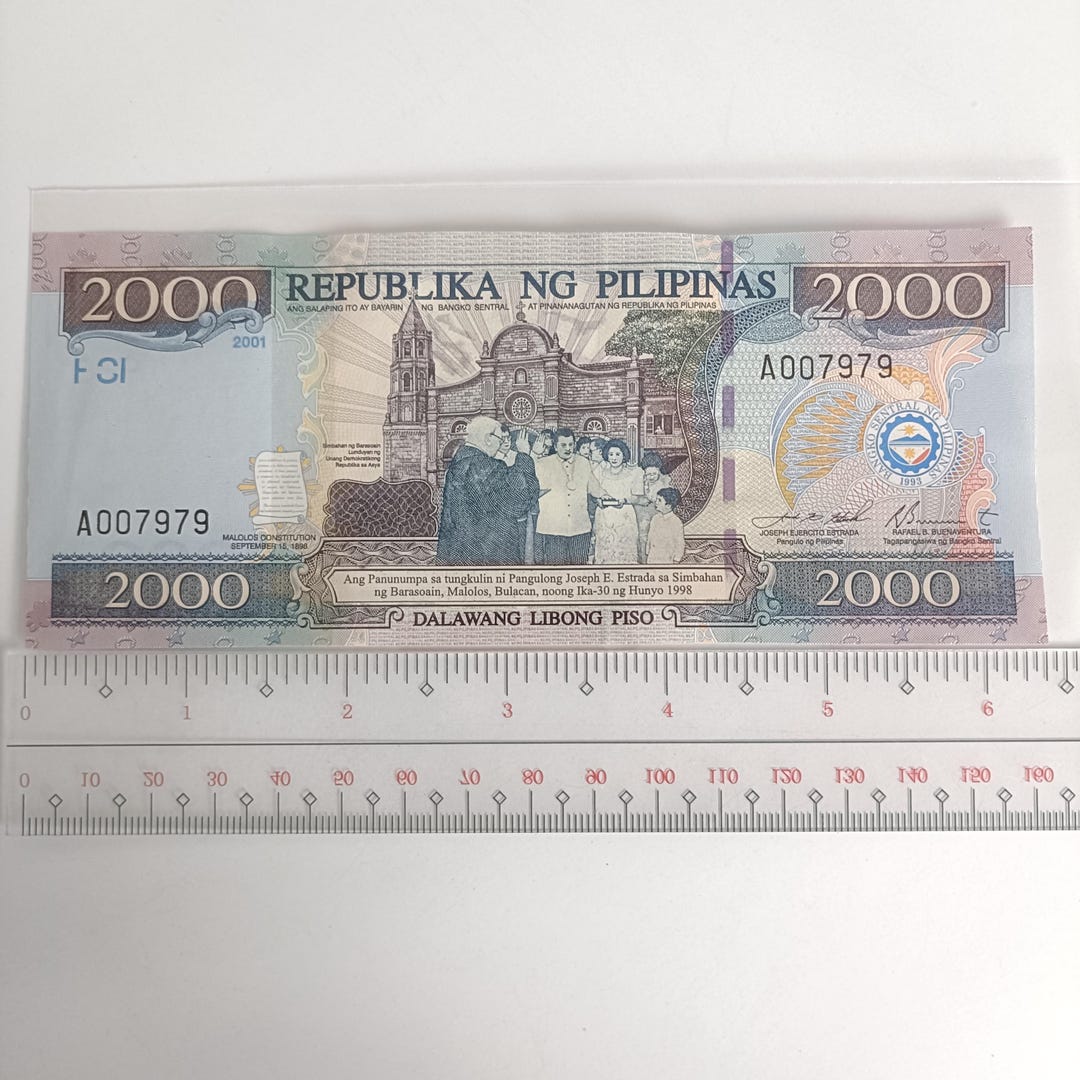 Philippines 2000 Pesos Commemorative Banknote: Estrada-buenaventura ...