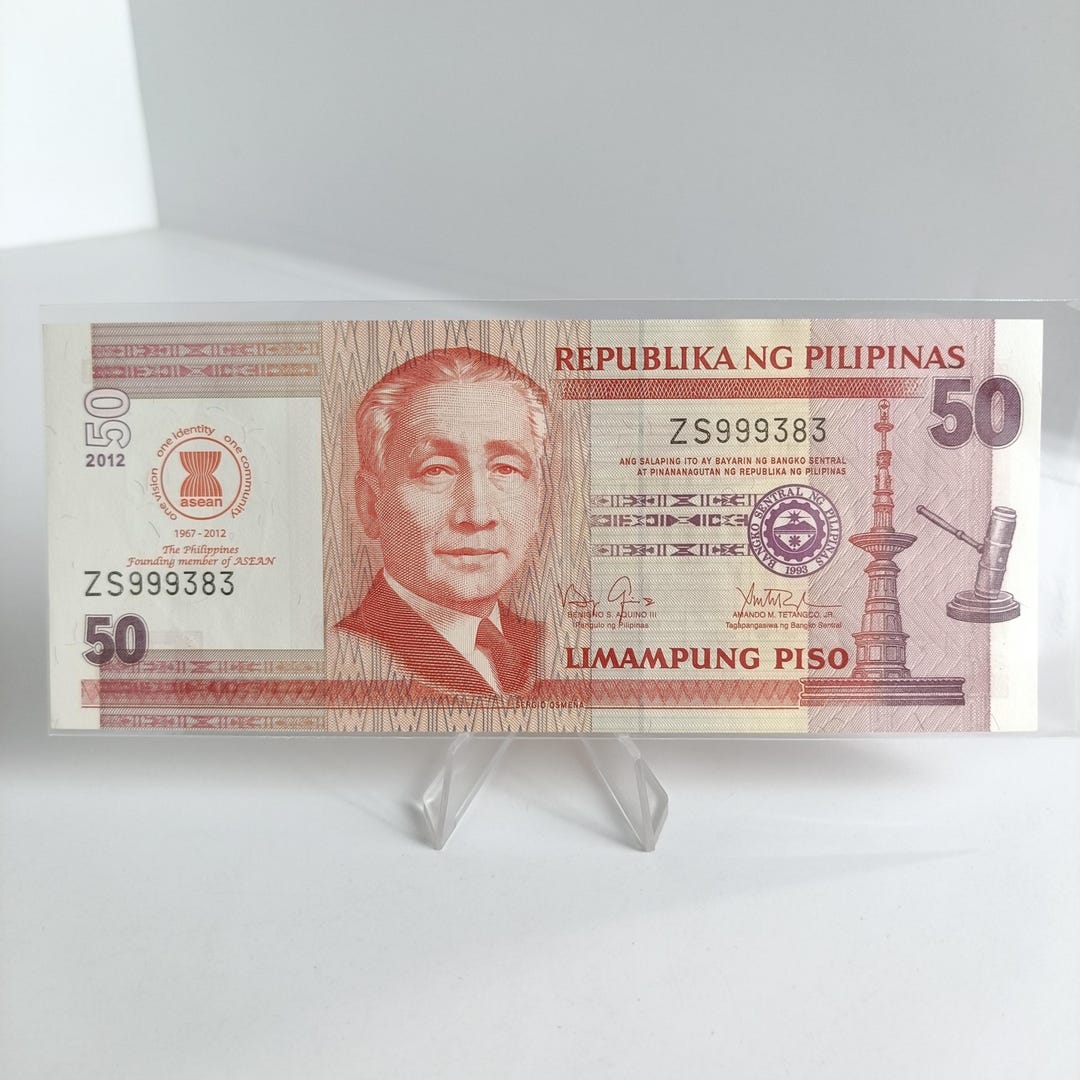 Philippines 50 Peso Banknote: 2012 ASEAN Commemorative, Uncirculated - Etsy