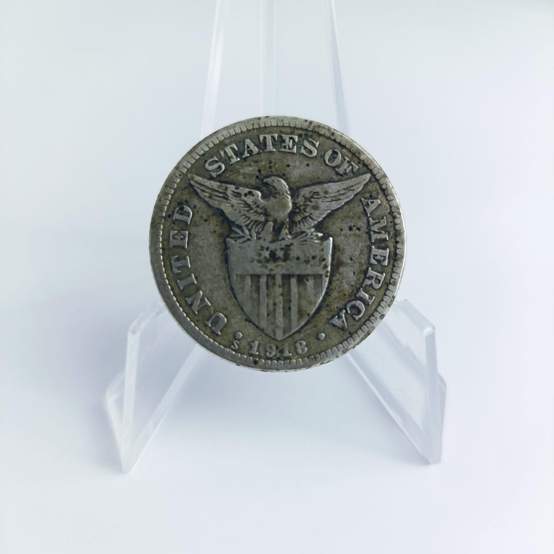 1918 Filipinas 50 Centavos: US Philippines Vintage Silver Coin - Etsy